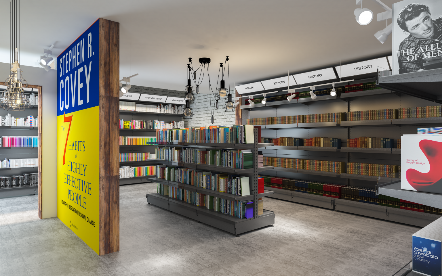 High-Level Shopfitting For Bookstore, Stationery, and Libraries